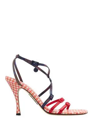 Loewe 90mm Comic Gingham Strappy Sandals - Multi