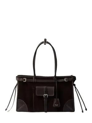 Prada Bonnie Large Corduroy Tote Bag - Ebony