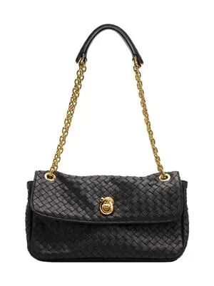 Bottega Veneta Madison Intrecciato Leather Shoulder Bag - Black