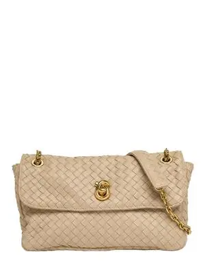 Bottega Veneta Madison Intrecciato Leather Shoulder Bag - Ecru