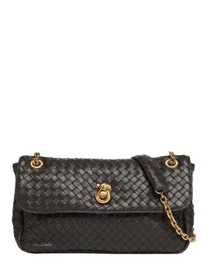 Bottega Veneta Madison Intrecciato Leather Shoulder Bag - Espresso