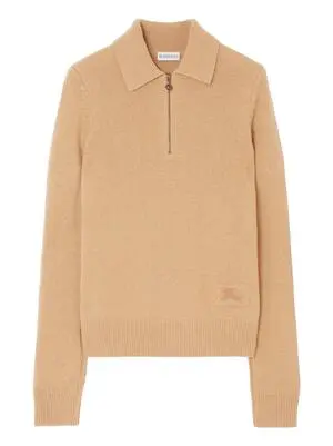 Burberry Cait Cashmere Quarter-zip Sweater - Butterscotch
