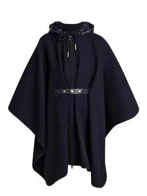 Moncler Padded Wool-blend Cape - Navy