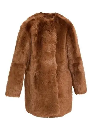 TOTEME Silky Lamb Shearling Short Coat - Ginger