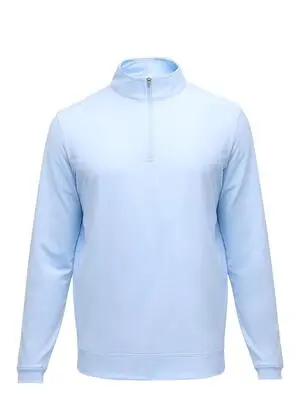 Peter Millar Perth Micro-stripe Half-zip Sweater Light Blue