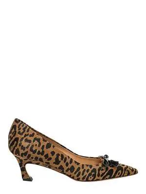 Santoni Adri 55mm -print Calf Hair Pumps - Leopard