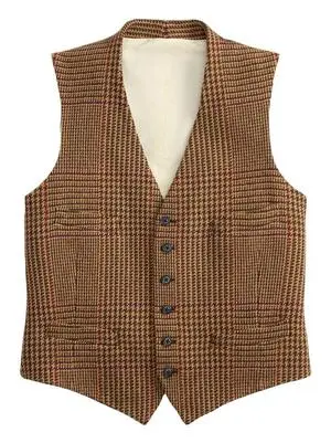 RALPH LAUREN PURPLE LABEL Hand-tailored Plaid Wool-cashmere Vest