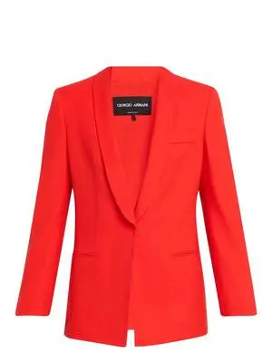 Giorgio Armani Virgin Wool Single-breasted Longline Blazer - Geranium