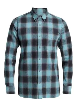 TOM FORD Brushed Flannel Check Button-down Shirt - Grey Multi