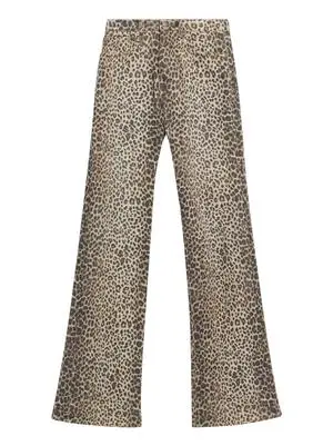 R13 Jane Wide-leg Leopard Jeans