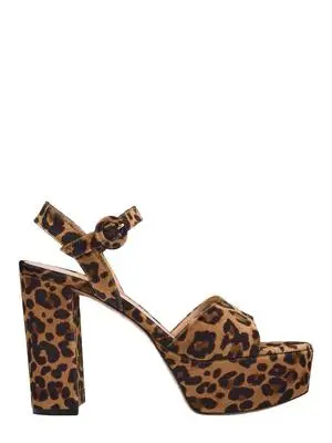 GIANVITO ROSSI 70mm Velvet Platform Sandals - Leopard
