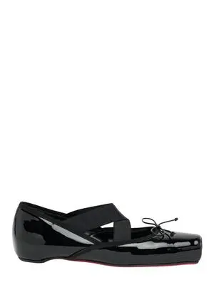 CHRISTIAN LOUBOUTIN Cassiasticina Patent Leather Ballerina Flats - Black