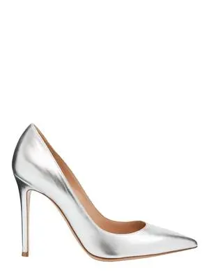 GIANVITO ROSSI 105mm Metallic Leather Pumps - Silver
