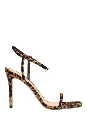 GIANVITO ROSSI 95mm -printed Suede Ankle-strap Sandals - Leopard