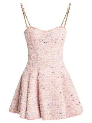 Balmain Tweed Sleeveless Flared Mini Dress - Multi