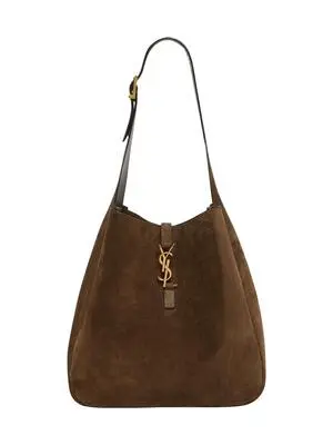Saint Laurent Le 5 À 7 Large Shoulder Bag In Suede Thyme