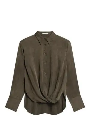 HELMUT LANG High-low Hem Draped Shirt