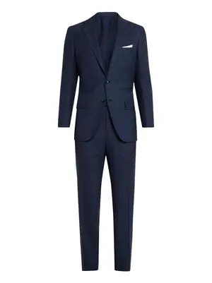 Kiton Wool Tonal Plaid Single-breasted Suit - Navy