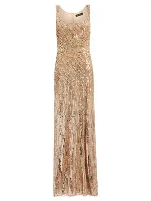 Jenny Packham Solaris Sequined Sleeveless Column Gown - Illusion