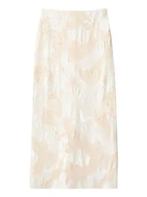 Lafayette 148 New York Straight Sequin Midi Skirt - Cloud Multi