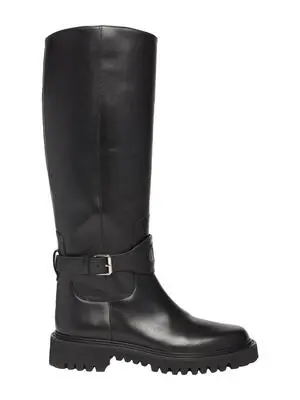 VALENTINO 40mm Vlogo Signature Leather Riding Boots