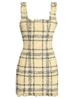 Balmain Check Paillette Tweed Sleeveless Mini Dress - Multicolor