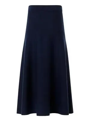 AKRIS Stretch-wool A-line Midi Skirt