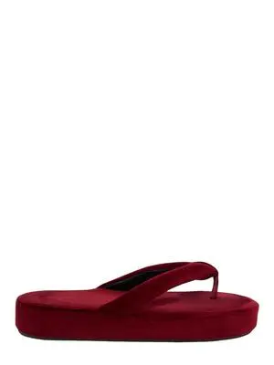 Balenciaga Jet Lag Stretch Velvet Platform Thong Sandals Flame