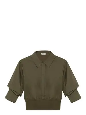 Simkhai Stiles Knit Cotton Shirt - Fern
