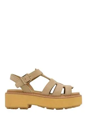 Prada 55mm Stride Suede Platform Fisherman Sandals - Ecru