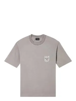Emporio Armani Heavy Jersey T-shirt With Shield Embroidery - Grey
