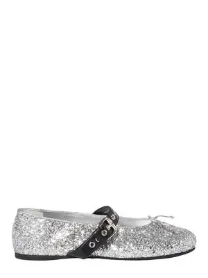 Miu Miu Glitter Ballerinas - Silver