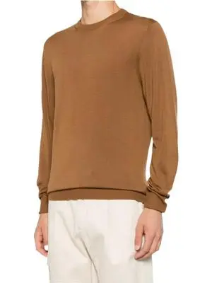 Canali Crew-neck Wool Sweater - No