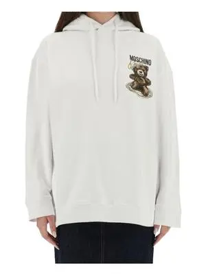 Moschino Drawstring Hooded Sweatshirt - White