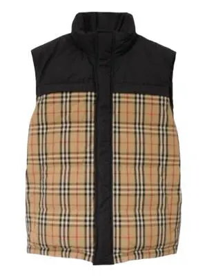 Burberry Check-printed Reversible Padded Gilet - Multicolor