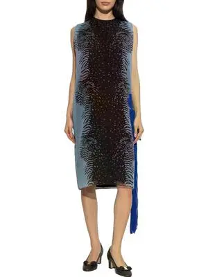 SALVATORE FERRAGAMO Fringe-detail Silk Midi Dress
