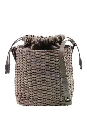BRUNELLO CUCINELLI Woven Leather Bucket Bag