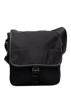 Prada 2000-2013 Tessuto Buckle Messenger Bag Crossbody Bag - Black