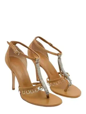 Christopher Esber Ludo Pierced Suede Heeled Sandals - Brown