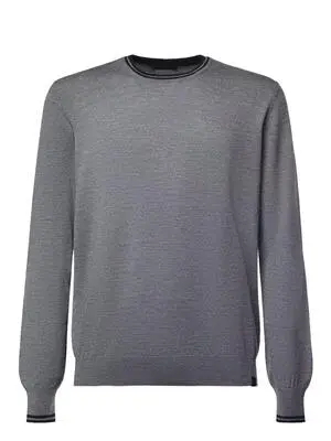 FAY Elbow-patch Crew-neck Sweater - Grey