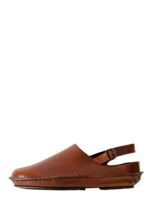 Hereu Cargol Whipstitch-detail Slingback Clogs - Brown
