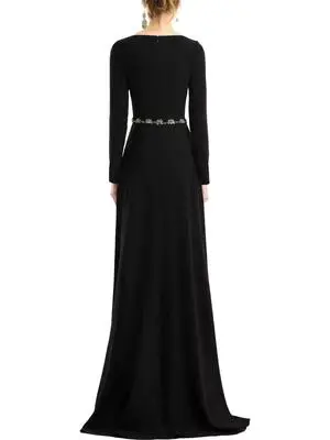 GEMY MAALOUF Bead-embellished Square-neck Dress