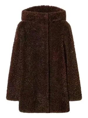 RRD Hooded Teddy-texture Coat - Brown