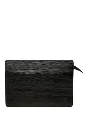 LOUIS VUITTON 2001 Epi Pochette Homme Clutch Bag - Black