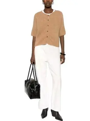 Liviana Conti Short-sleeve Cardigan - Neutrals