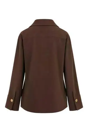 JUCCA Button-detail Long-sleeve Blouse Brown