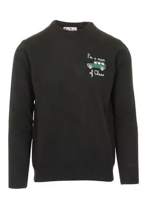 MC2 SAINT BARTH Embroidered Crew-neck Sweater - Black