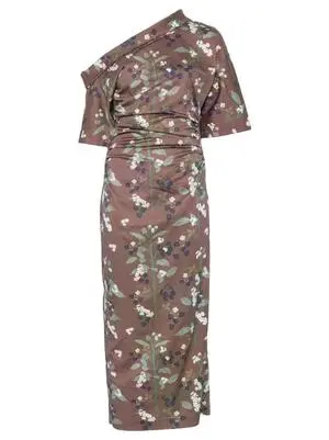 Bernadette Bowery Floral-print Midi Dress - Brown