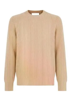 AMARANTO Ribbed-knit Long-sleeve Sweater - Neutrals