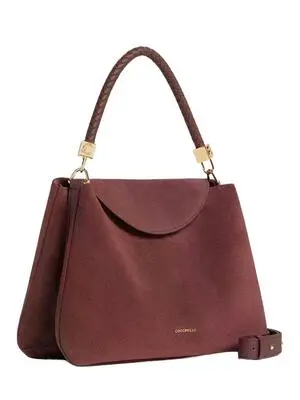 COCCINELLE Medium Tiggy Braided-handle Suede Tote Bag